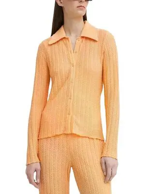 RÉSUMÉ Textured Buttoned Top - Orange