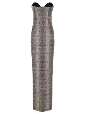 Elisabetta Franchi Red Carpet Python-printed Strapless Dress - Black