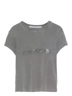 Alexander Wang Crystal Logo T-shirt - Grey