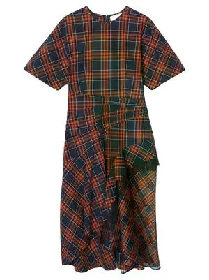 3.1 Phillip Lim Plaid Asymmetrical Dress - Red