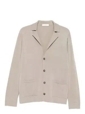 LUIGI GENTILE Notched-collar Cardigan - Neutrals