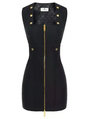 Elisabetta Franchi Jewel-button Mini Dress - Black