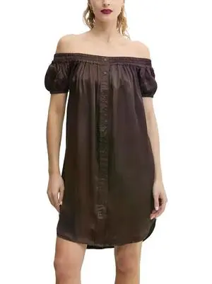 Day Birger Et Mikkelsen Off-shoulder Buttoned Dress - Brown