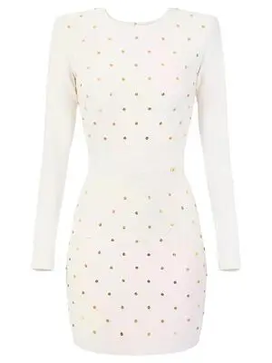 ELISABETTA FRANCHI Diamond-Pattern Button Mini Dress