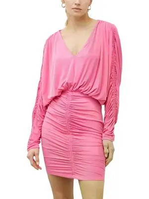 Day Birger Et Mikkelsen V-neck Ruched Mini Dress - Pink