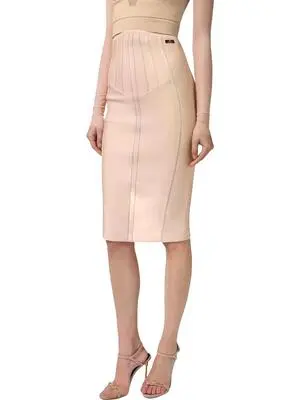 Elisabetta Franchi Corset Midi Skirt - Neutrals
