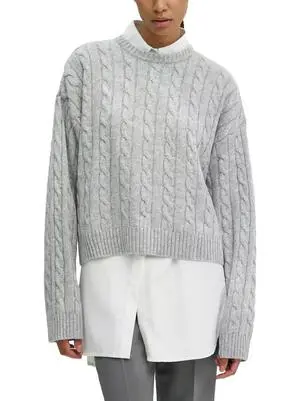 Day Birger Et Mikkelsen Cable-knit Crew-neck Sweater - Grey