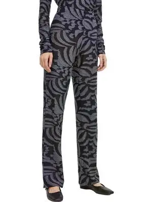 RÉSUMÉ Frayed-patterned Trousers - Black