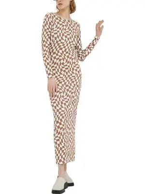 RÉSUMÉ Checked Midi Dress - Brown