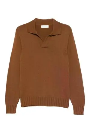 FILIPPO DE LAURENTIIS Polo-collar Wool Sweater - Brown
