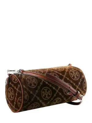 Tory Burch Monogram Cylinder Tote Bag - Brown