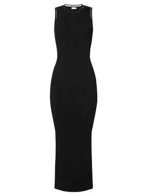 Elisabetta Franchi Ribbed Logo-detail Midi Dress - Black