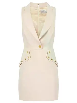 Elisabetta Franchi Peak-lapel Mini Dress - Neutrals