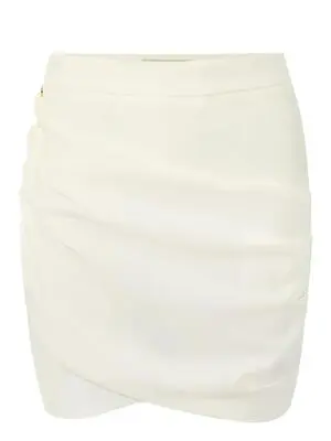 ELISABETTA FRANCHI Draped Logo-Button Skirt
