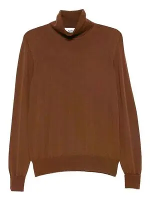 Alpha Studio Roll-neck Long-sleeved Sweater - Brown