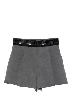 MSGM Logo-Waistband Shorts Grey