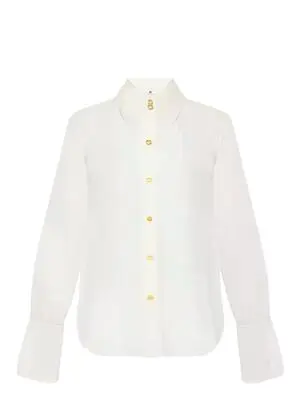 Elisabetta Franchi Organza Silk Blouse - Neutrals