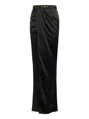 Elisabetta Franchi Slit Maxi Skirt - Black