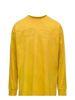MAISON MARGIELA Graphic-print Long-sleeve T-shirt - Yellow