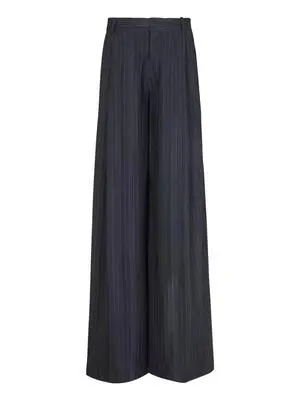 Balmain Pinstripe Pleated Trousers - Blue