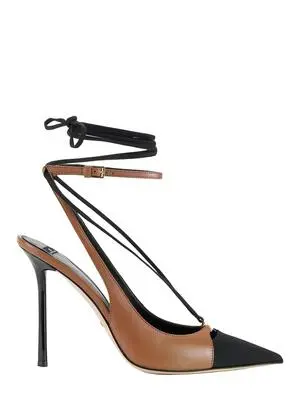 Elisabetta Franchi Tapered-toe Leather Pumps - Brown