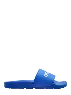 Off-White Logo-embossed Slides - Blue