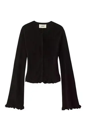 Ba&sh Vitis Ruffled Cardigan - Black