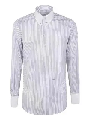 Dsquared2 Striped Pin-collar Shirt - White