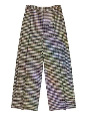 WALTER VAN BEIRENDONCK Sun Checked Trousers - Brown