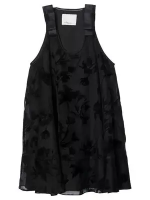 3.1 Phillip Lim Embossed Florals Mini Dress - Black