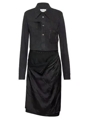 MAISON MARGIELA Long Sleeve Midi Dress - Black