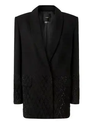 Pinko Laser Game Single-breasted Blazer With Diamond Embellishments - Black