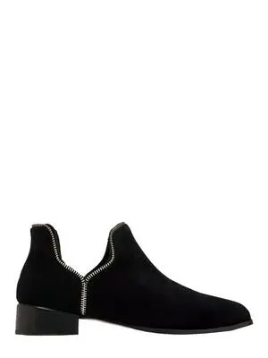 Senso Zip-detail Suede Boots - Black
