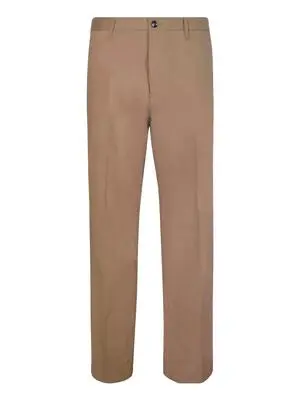 NINE:INTHE:MORNING Stretch-cotton Straight-leg Pants - Brown