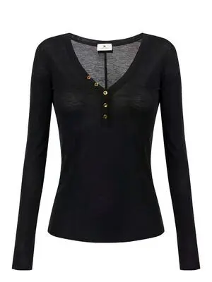 Elisabetta Franchi V-neck Top - Black