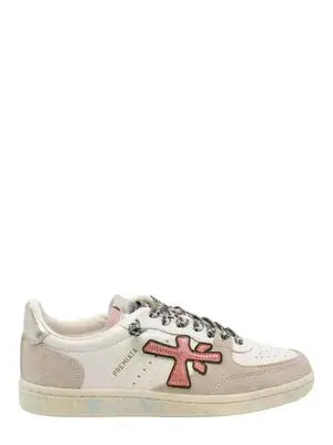 Premiata Logo-appliqué Round-toe Sneakers - Neutrals