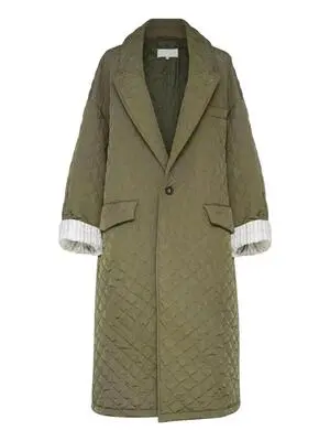 MAISON MARGIELA Quilted Single-breasted Coat - Green