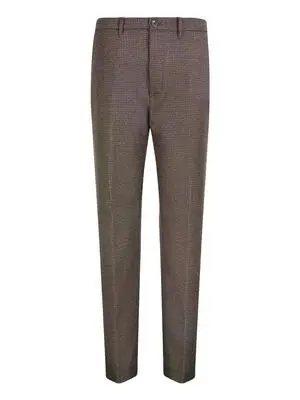 NINE:INTHE:MORNING Houndstooth-patterned Straight-leg Trousers - Brown