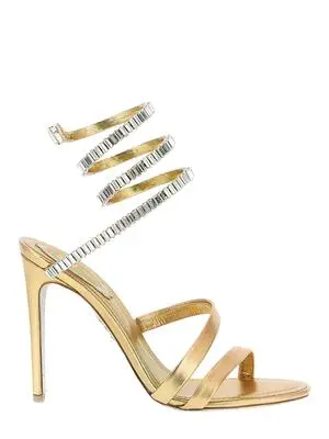 Rene Caovilla 100mm Crystal-embellished Sandals - Gold