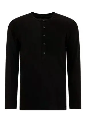 TOM FORD Buttoned Long-sleeve T-shirt - Black