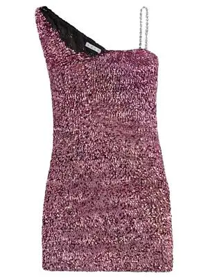 AREA Crystal-strap Sequin Mini Dress - Pink