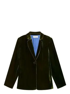 Malìparmi Single-breasted Velvet Jacket - Green