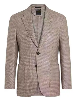 Zegna Checked Button Blazer - Neutrals