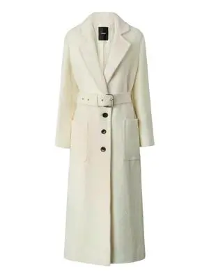 Pinko Single-breasted Belted Coat - White