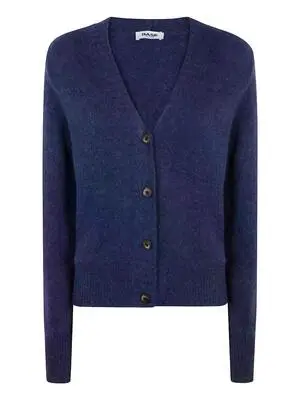 BASE Buttoned V-neck Cardigan - Blue