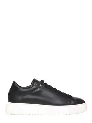 GIULIANO GALIANO Leather Lace-up Sneakers - Black