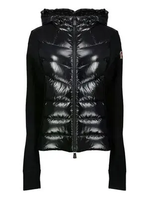 Moncler Zipped Hooded Cardigan - Black