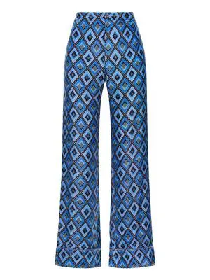 Malìparmi Diamond-pattern Trousers - Blue