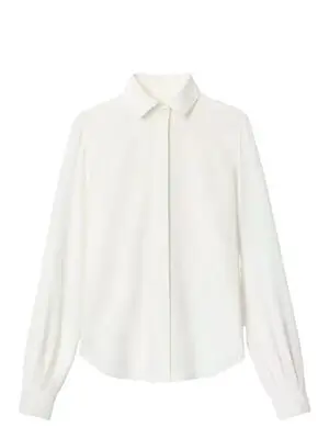 Lafayette 148 New York Organic Silk Blend Button-down Blouse - White