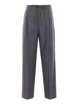 RÓHE Drawstring-waist Pleated Trousers - Grey